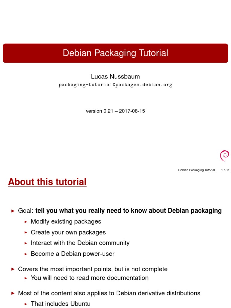 Debian Packaging Tutorial | PDF | Utility Software | Free Content