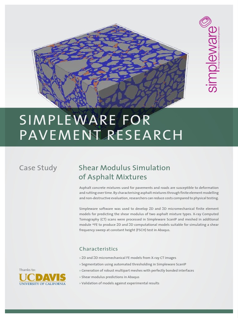 Simpleware For Pavement Research: Case Study | Download Free PDF | Ct ...