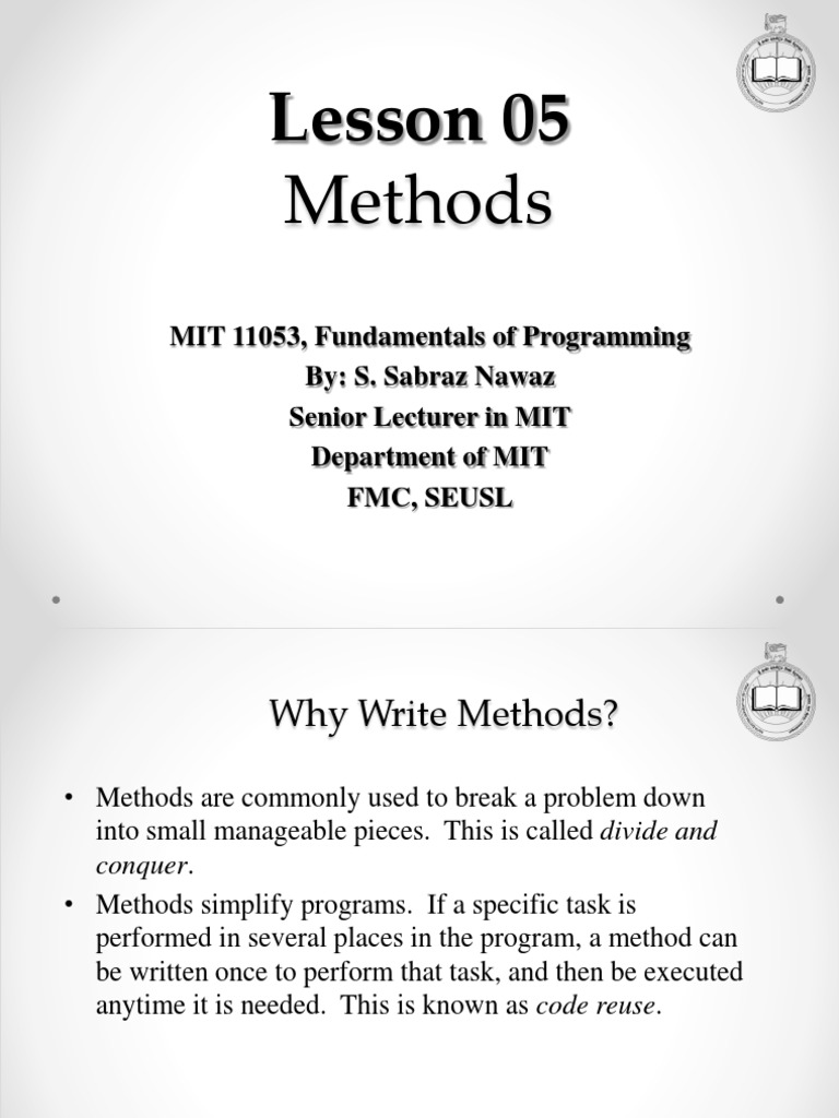 05 Mit 11053 Chapter 5 2017 | PDF | Method (Computer Programming) | Parameter (Computer Programming)