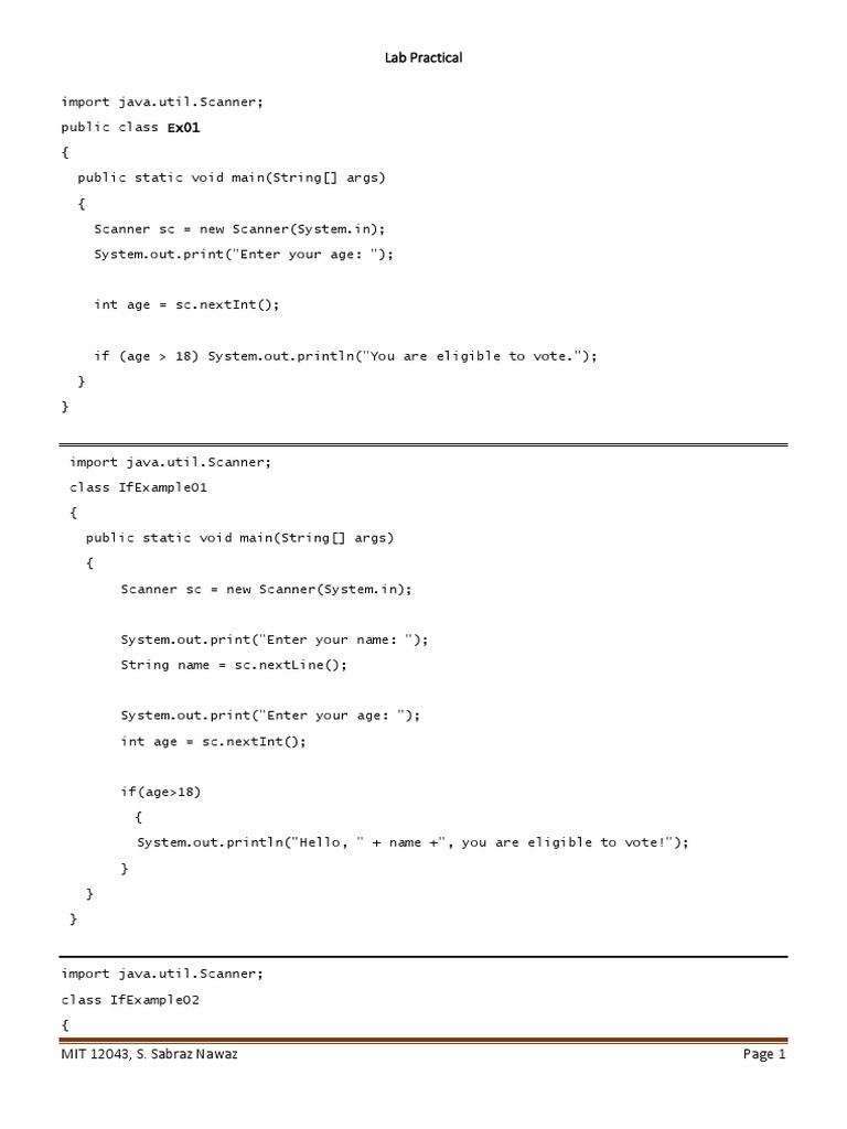 Java If-Else Examples & Loan Qualifier Program | PDF | Government ...