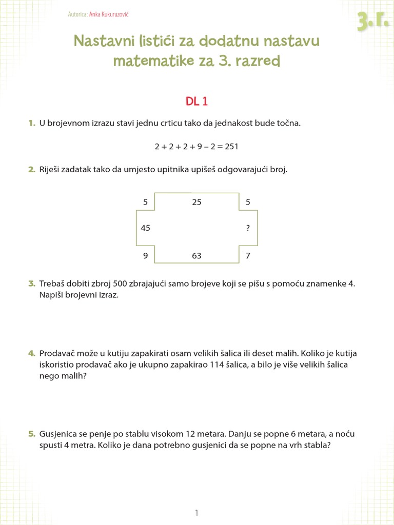 Nastavni Listici 3r MM | PDF