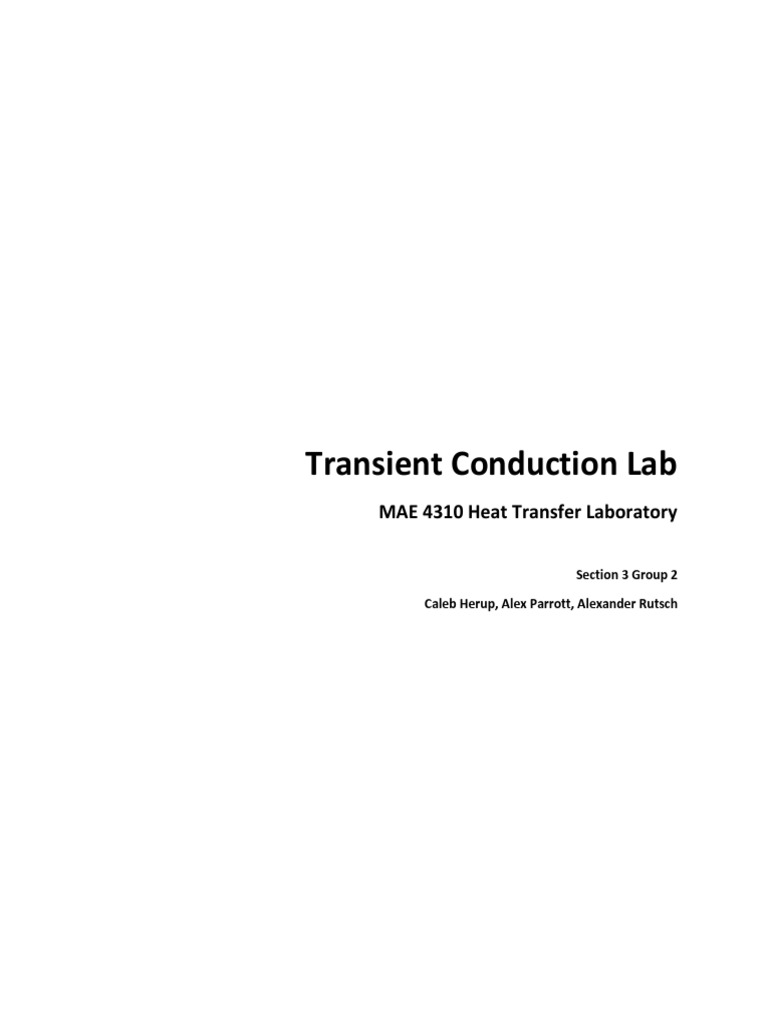 Transient Conduction Lab | Download Free PDF | Thermal Conduction ...