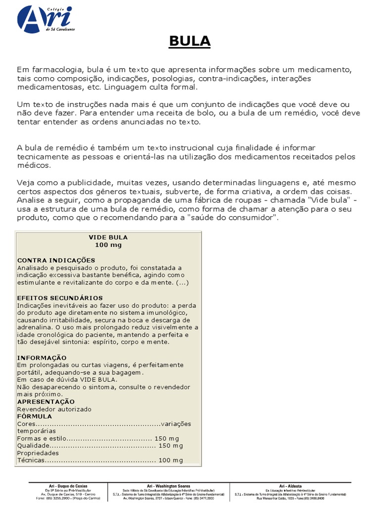 Bula | PDF | Mente | Informação