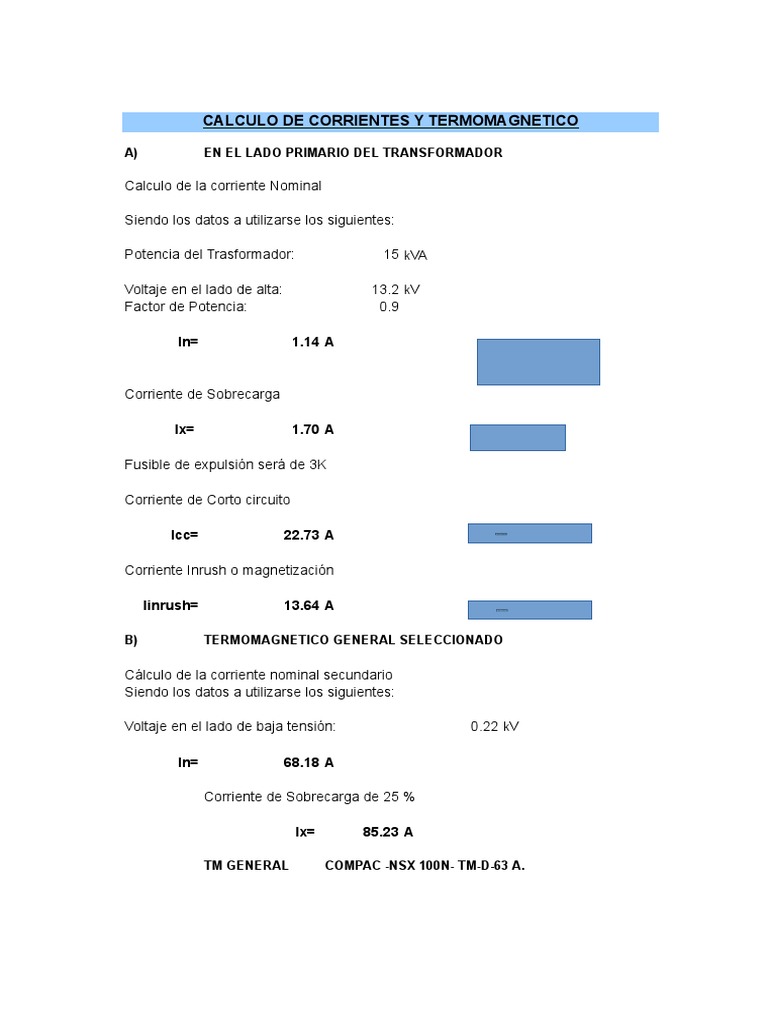 Calculo de Corrientes | PDF