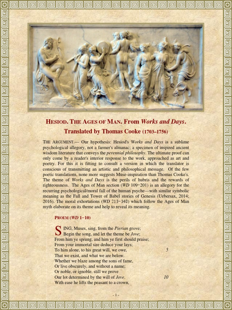 Hesiod Ages of Man TR Cooke | PDF | Jupiter (Mythology) | Sin
