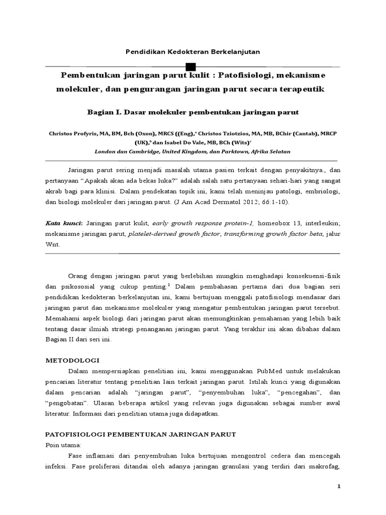 Patofisiologi Jaringan Parut Kulit | PDF
