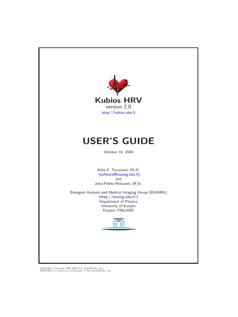 Manual Kubios | PDF | Spectral Density | Computing And Information Technology