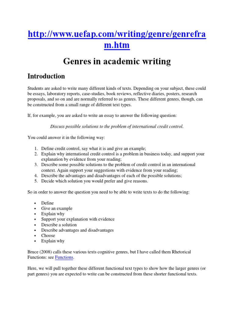 Understanding Academic Writing Genres | PDF | Essays | Argument
