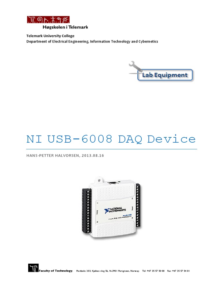 NI USB-6008 DAQ Device PDF | PDF | Device Driver | Input/Output