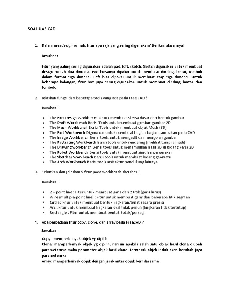 Soal Uas Cad | PDF