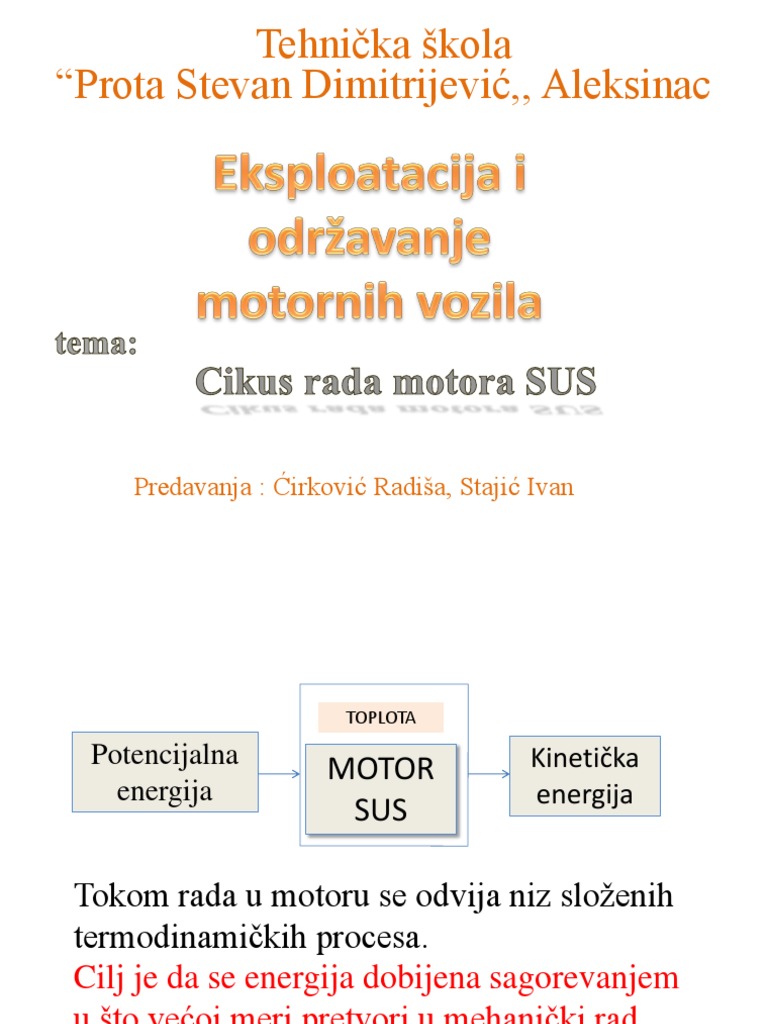 Ciklus Rada Motora SUS | PDF