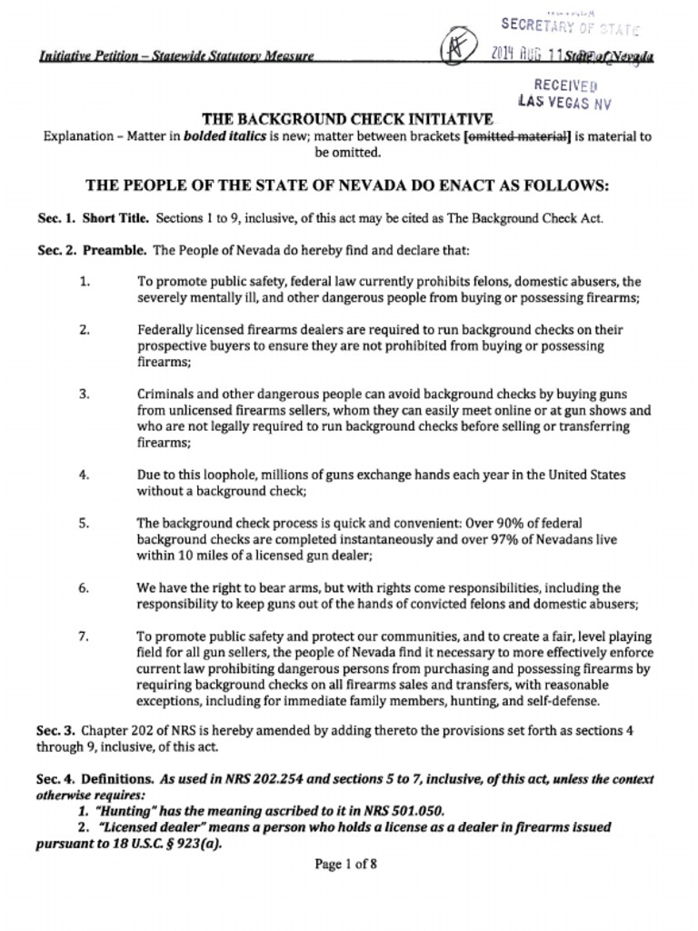 Nevada's Background Check Initiative | PDF