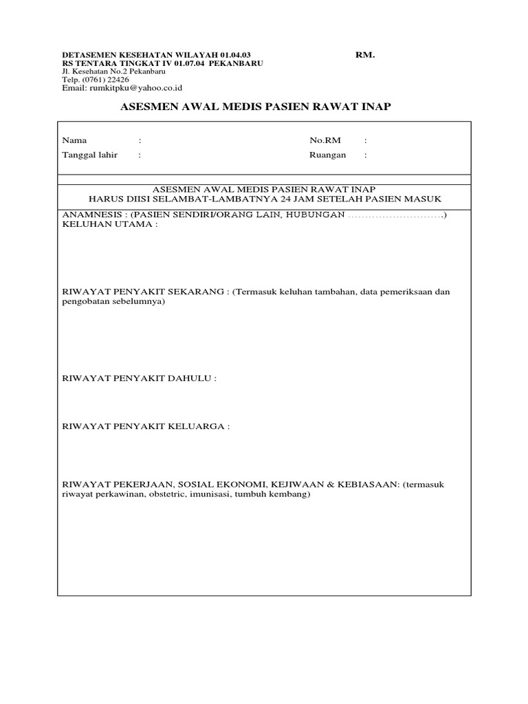 Asesmen Awal Medis | PDF