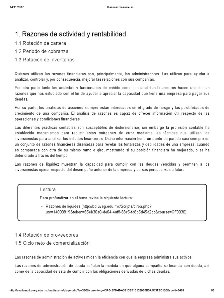 2 Razones de Actividad y Rentabilidad | PDF | Rentabilidad sobre recursos propios | Compartir ...