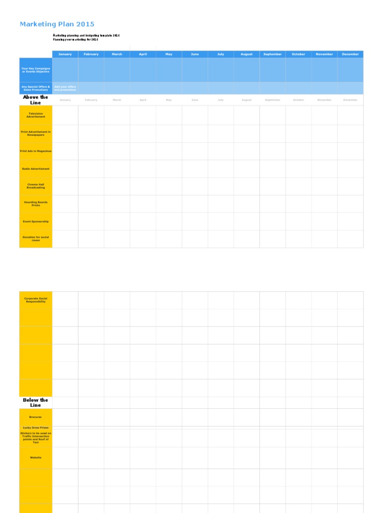 Marketing Plan Template 2016 | PDF | Advertising | Business
