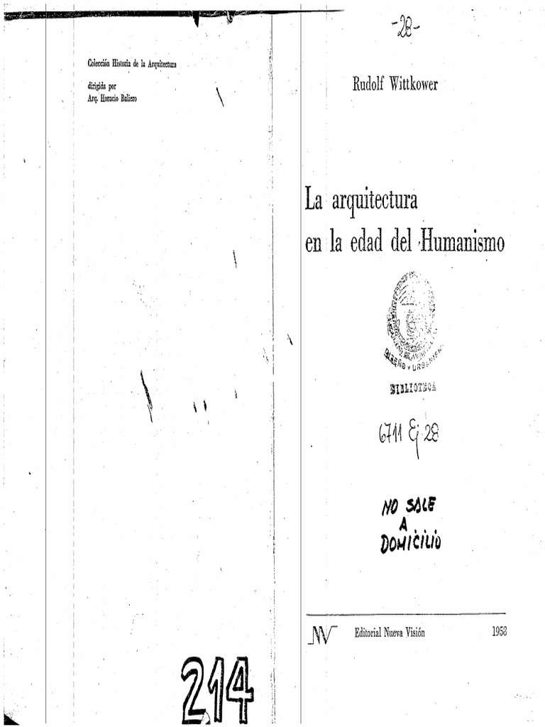 Rudolf Wittkower La Arquitectura en La Edad Del Humanismo | PDF