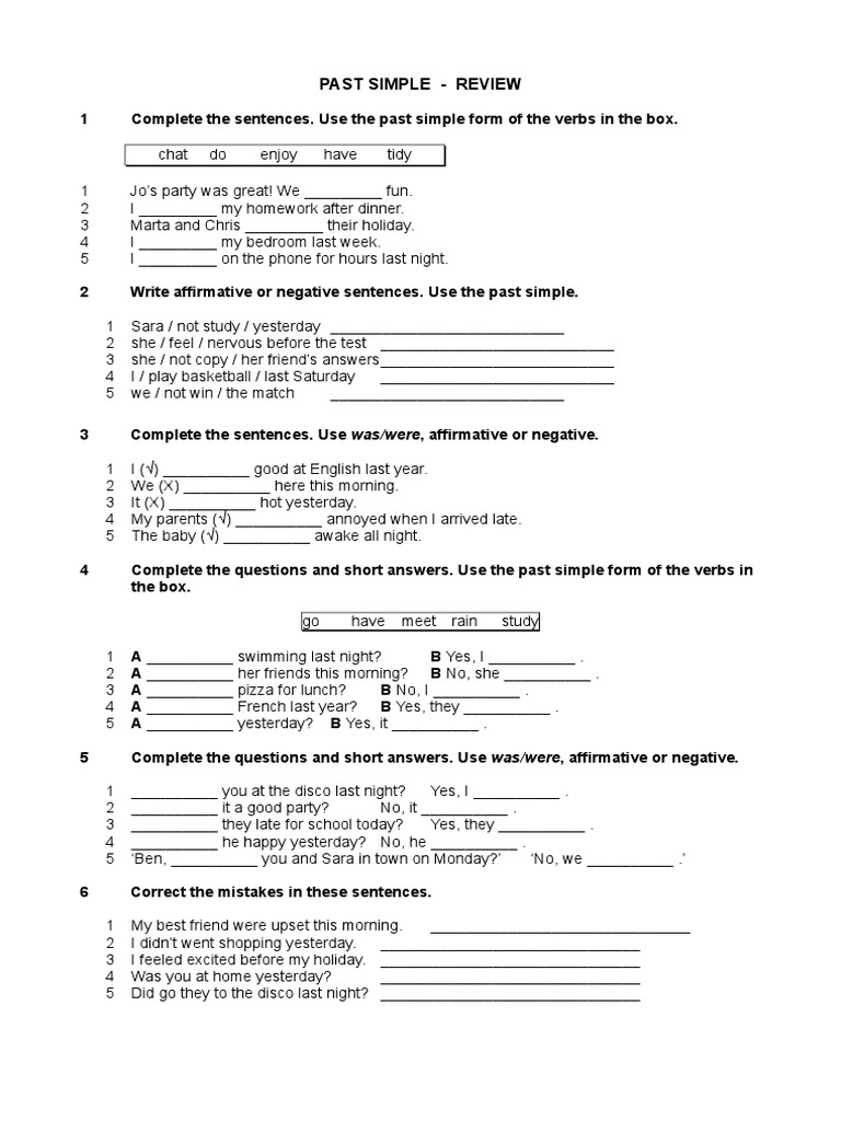 Past Simple Review - Quiz | PDF | Leisure