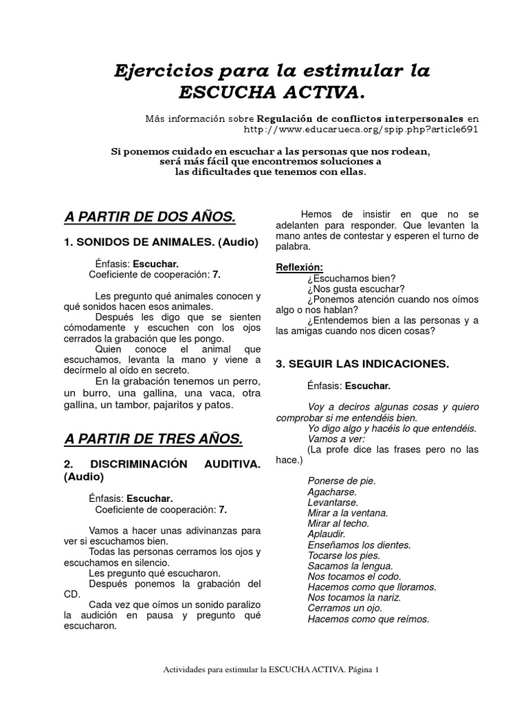 12 Actividades de Escucha Activa 16 PDF | PDF