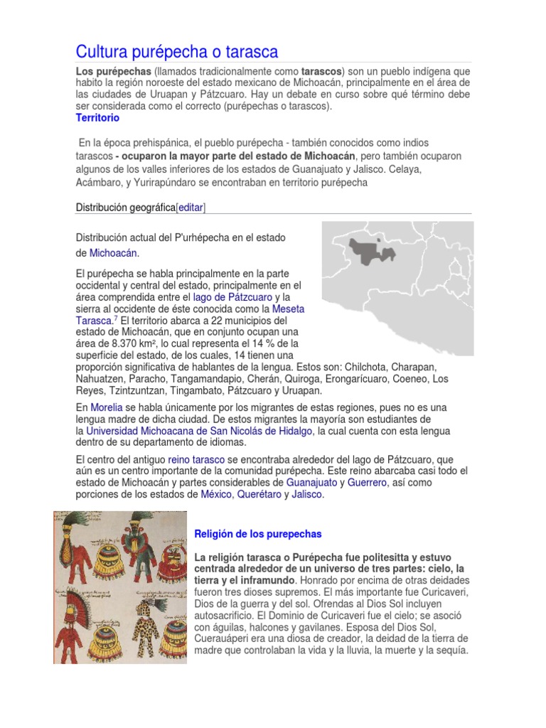 Cultura Purépecha o Tarasca | PDF | Mesoamérica | Civilización maya