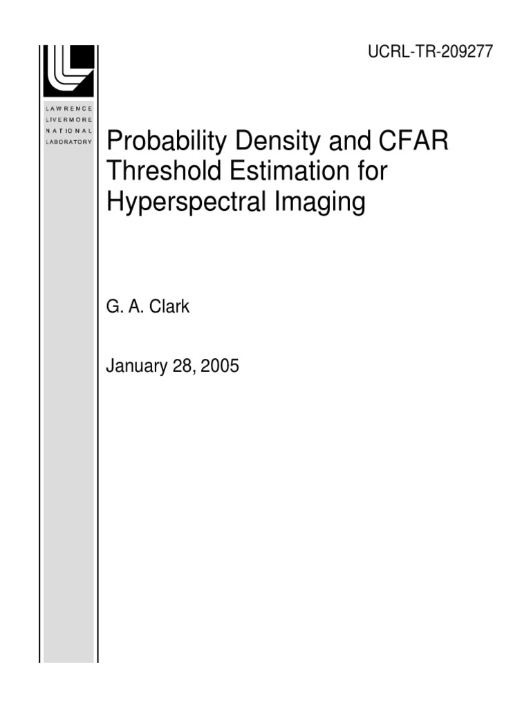 Probability Density and CFAR Threshold Estimation For Hyperspectral ...