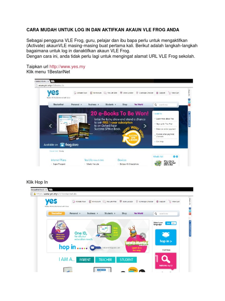 Cara Login dan Aktifkan VLE Frog | PDF | Bisnis | Pengelolaan Keuangan ...