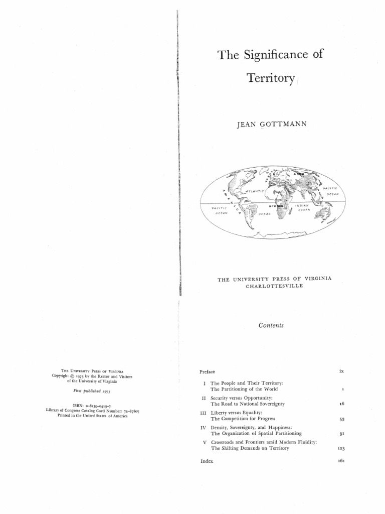 Gottman, Jean The Significance of Territory | PDF