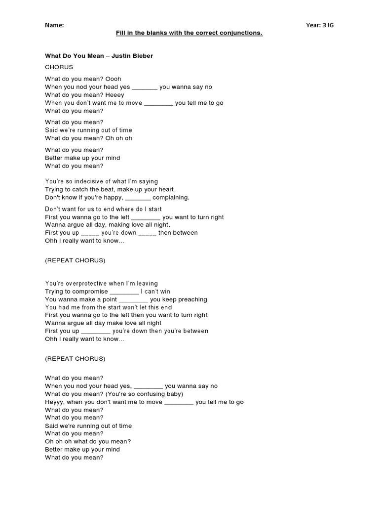 Conjunctions (Lyrics) | PDF | Rhythm And Blues Songs | Vocal Music