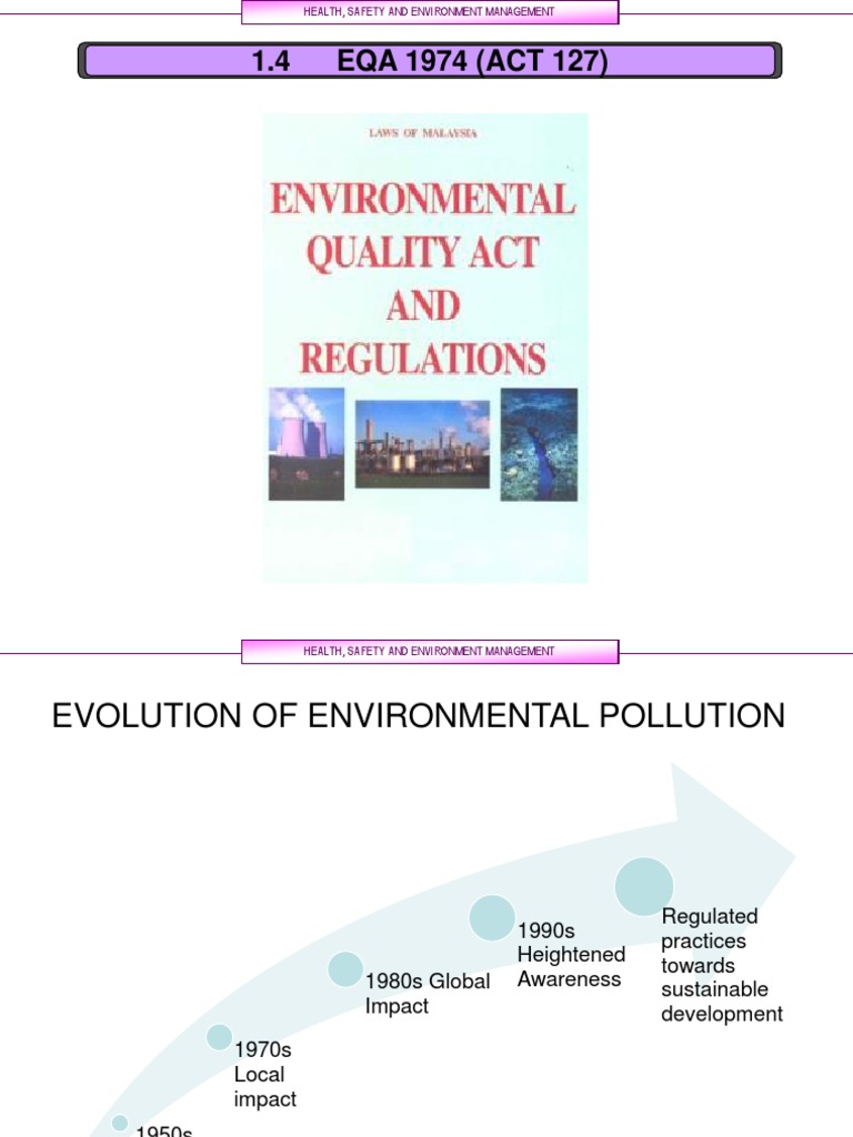 1.4 Eqa 1974 | PDF | Environmental Impact Assessment | Environmental Law