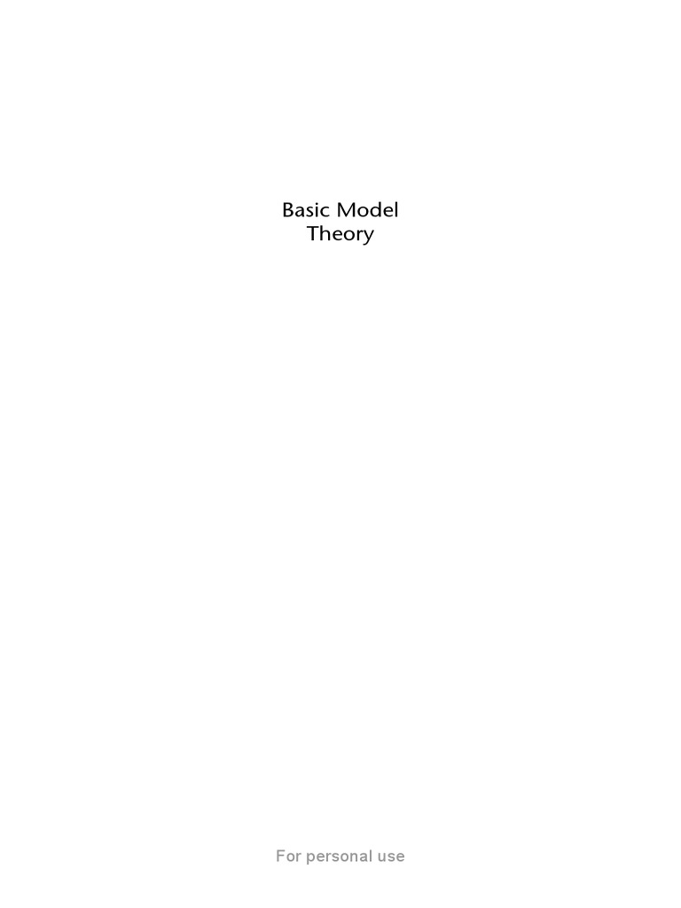 Basic Model Theory | PDF | Model Theory | First Order Logic