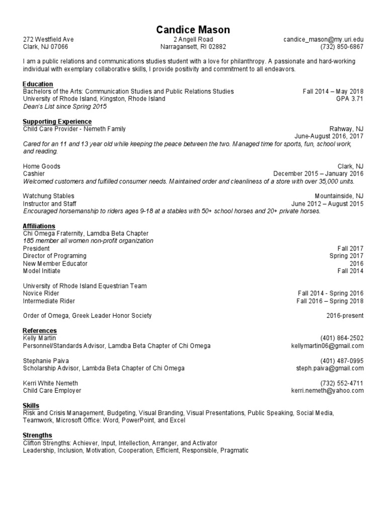 Update - 11 21 Mason Resume 2017 | PDF | Business