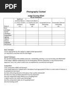 Photography Contest Evaluation Rubric | PDF | Exposure (Photography ...