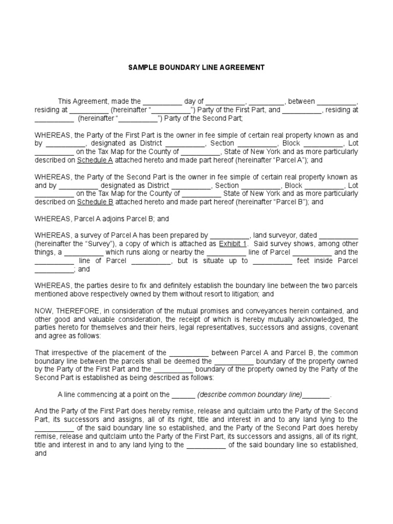 Boundary Line Agreement | PDF | Land Lot | Surveying