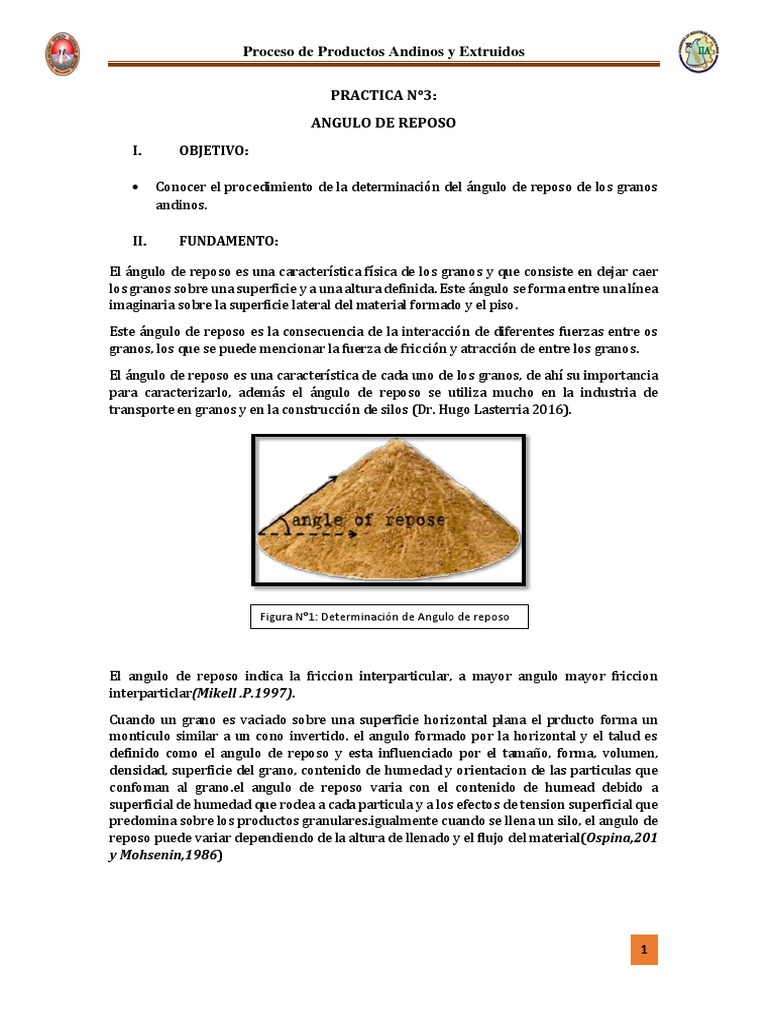 PRACTICA Angulo de Reposo | PDF | Fricción | Ciencias fisicas