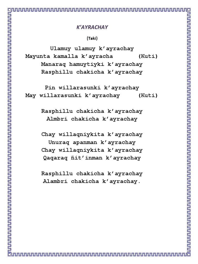 Canciones en Quechua | PDF