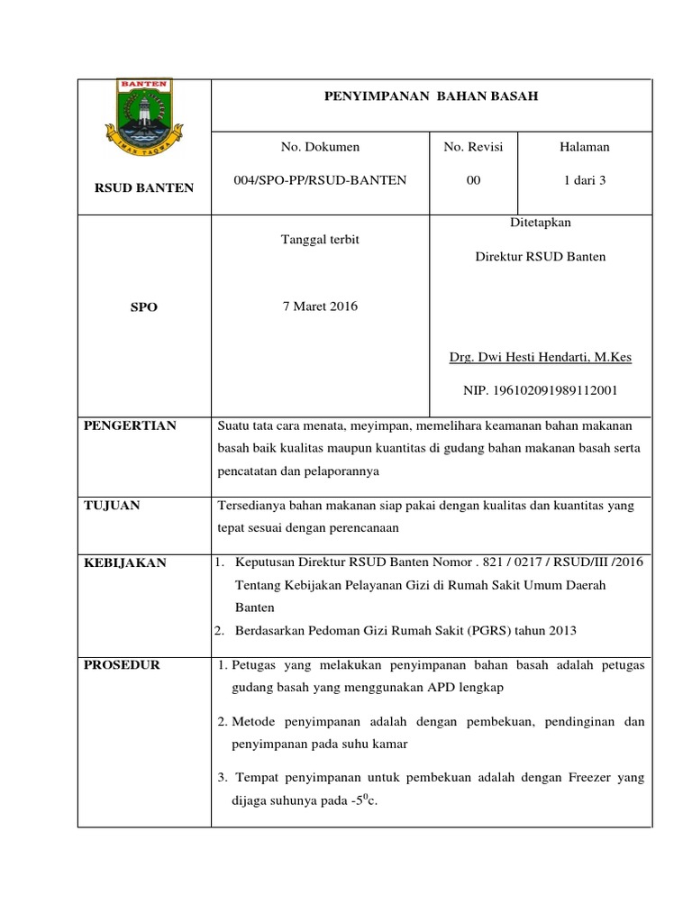 Penyimpanan Bahan Basah | PDF