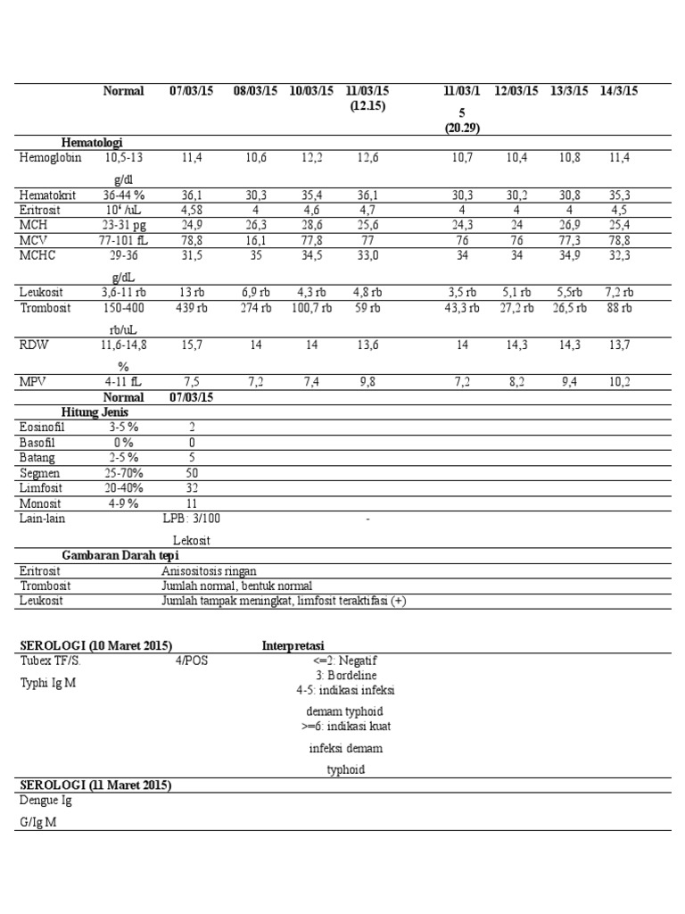 Hasil Lab Darah Lengkap Pdf