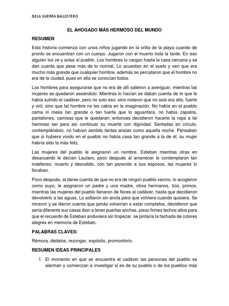 El Ahogado Más Hermoso Del Mundo | PDF