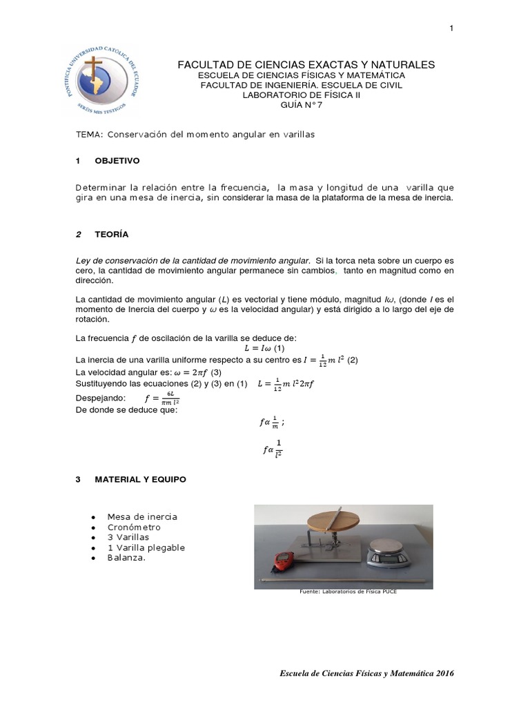 Lab. 7 Conservación Del Momento Angular | PDF | Impulso | Movimiento (física)
