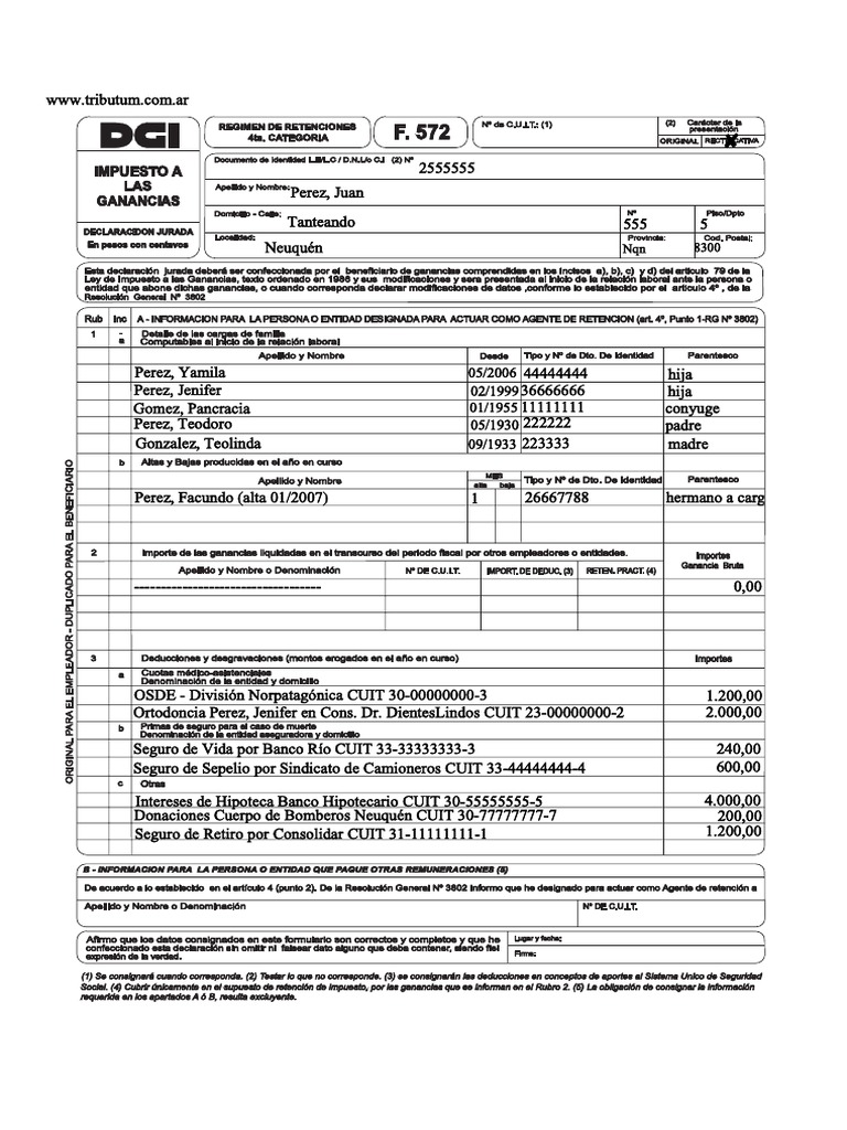 F 572 - Lleno Ejemplo | PDF | Escritura latina