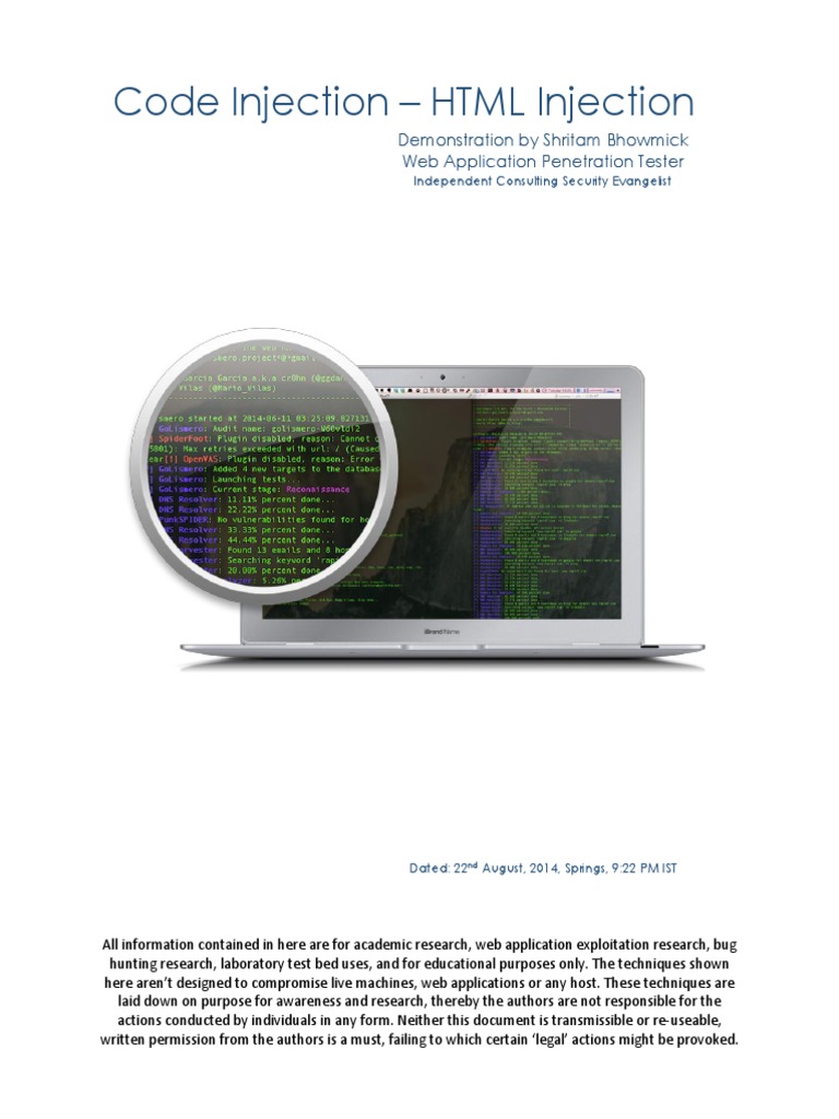 3 Code Injection Html Injection Java Script Web Page 