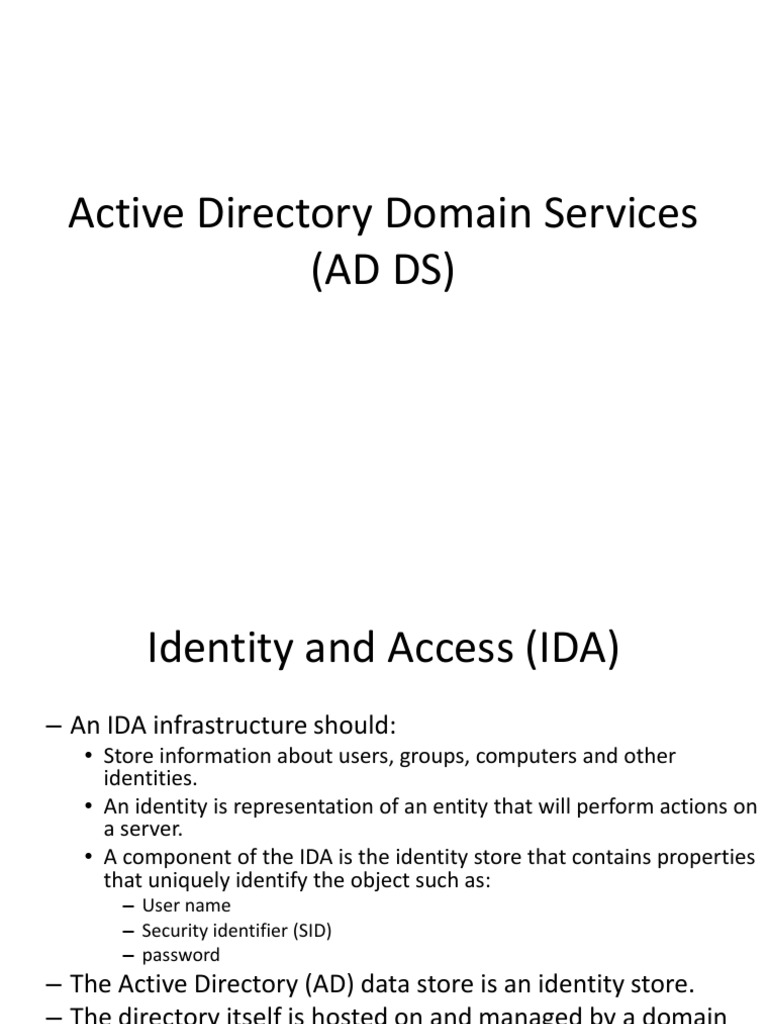 Active Directory Domain Services | PDF | Active Directory | Data Management