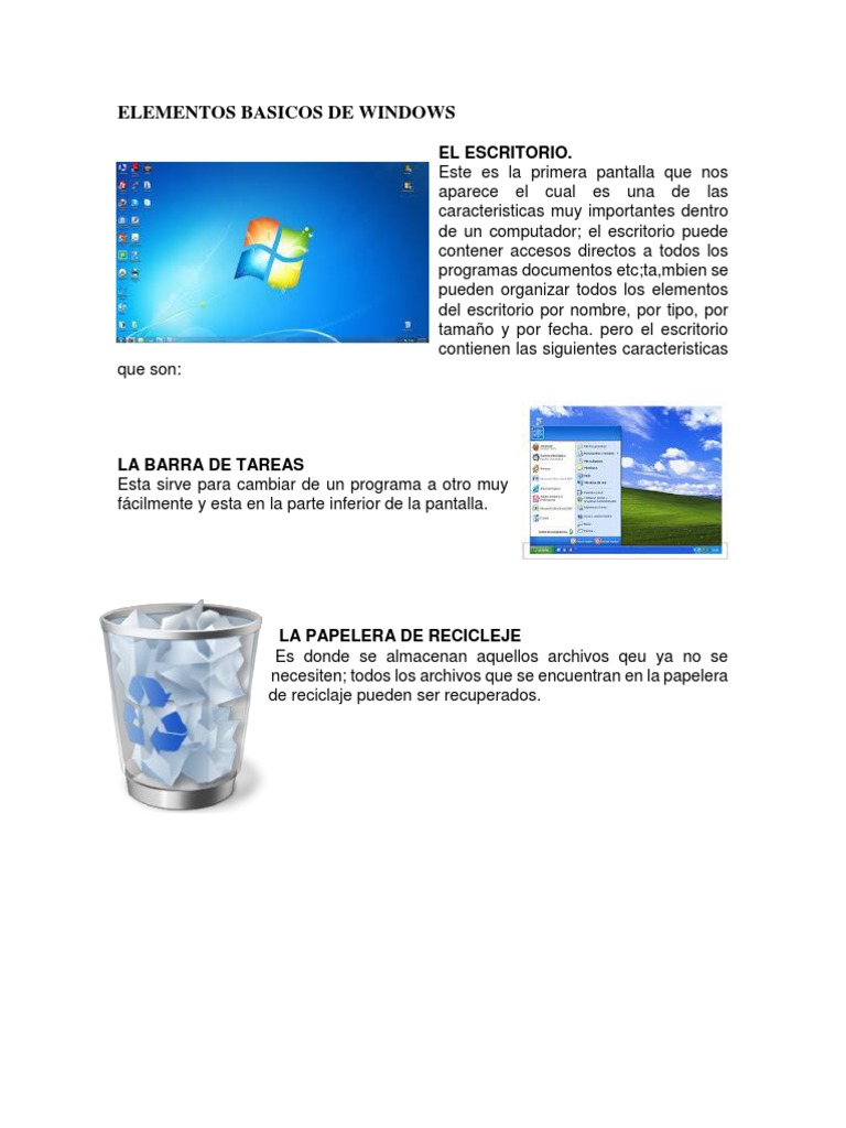 Elementos Basicos de Windows | PDF | Impresora (Computación) | Ventana ...