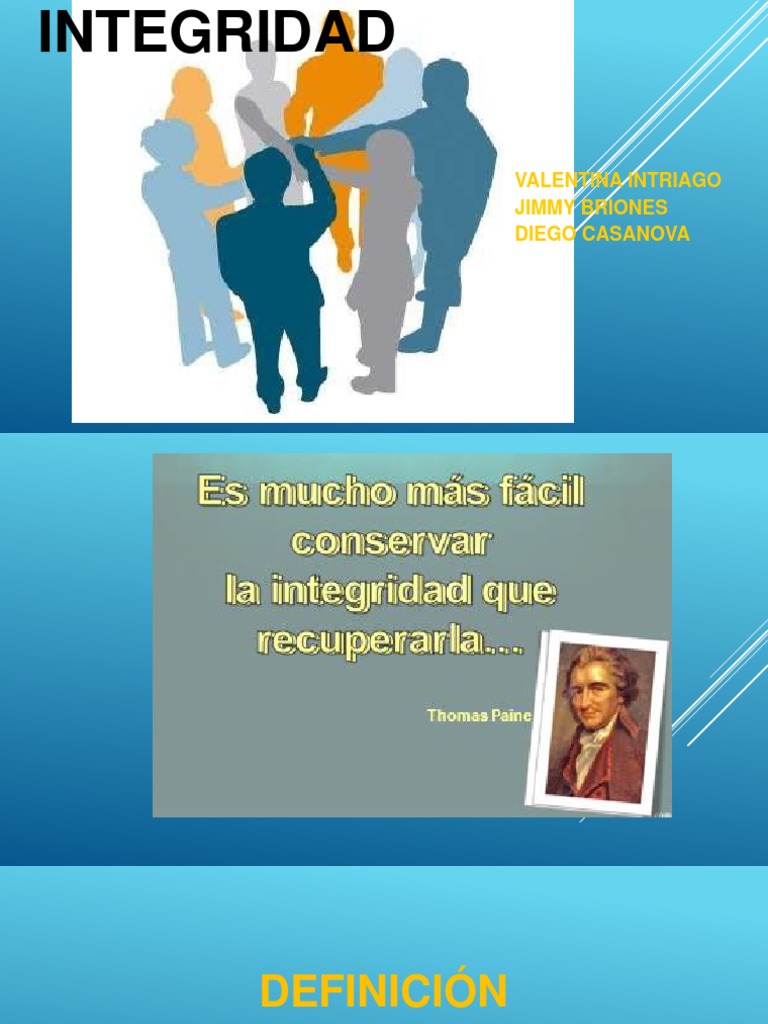 VALOR DE LA INTEGRIDAD ETICA | Integridad | Ciencias del comportamiento