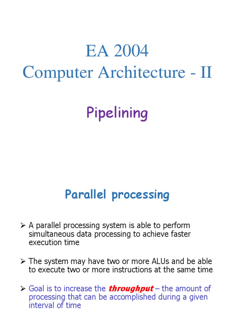 Parallel Processing and Pipelining | PDF | Parallel Computing | Central Processing Unit