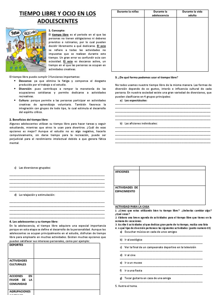 Tiempo Libre y Ocio | PDF | Ocio | Sicología