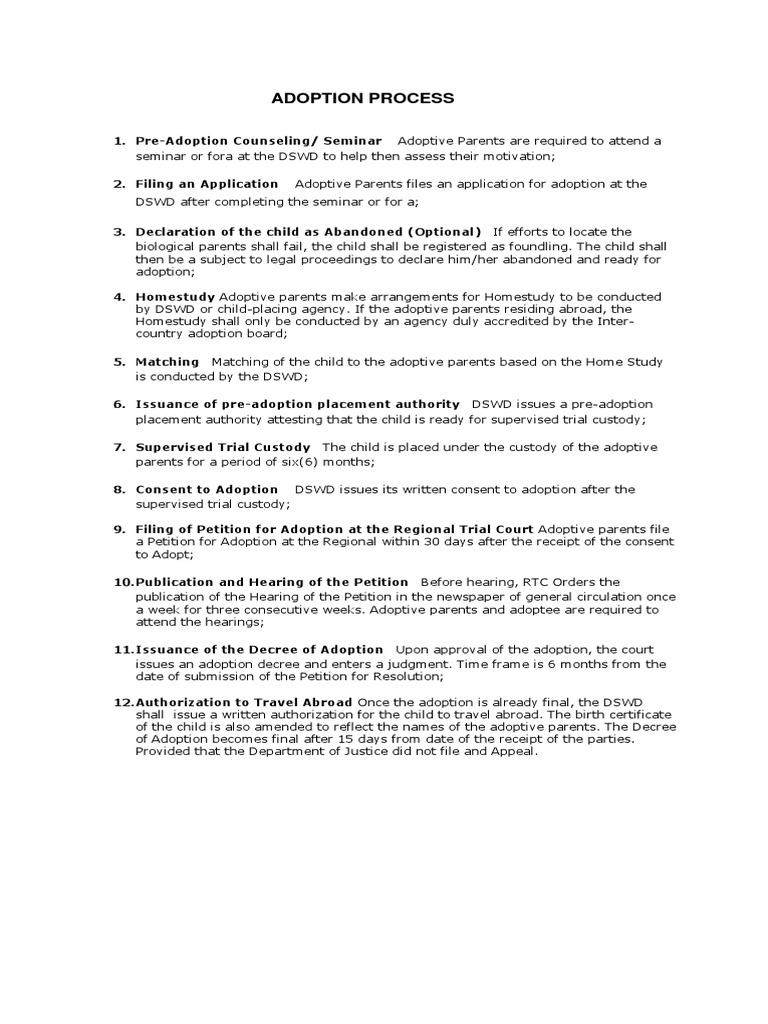 The Steps to Legal Adoption: A Comprehensive Overview of the Adoption ...