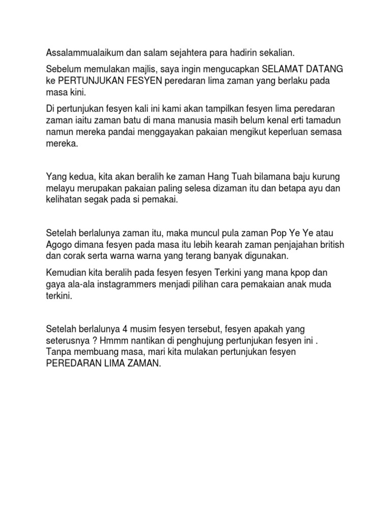 Teks Ucapan Emcee | PDF