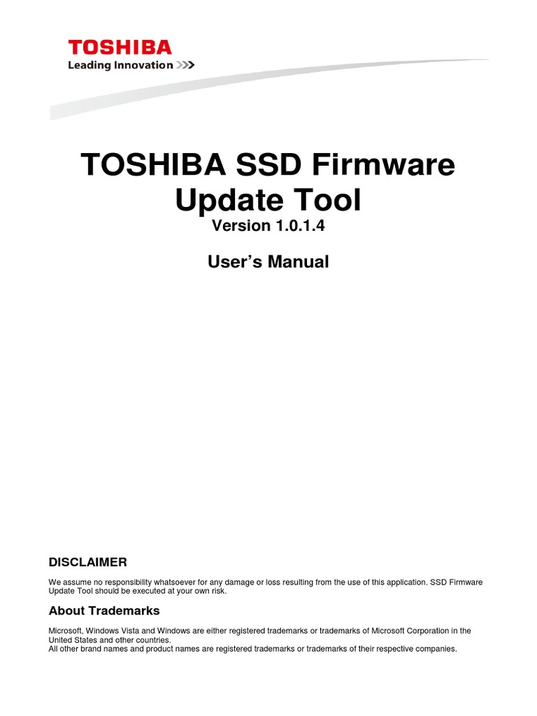 User Manual FW Update Tool ENG | PDF | Solid State Drive | Reliability ...