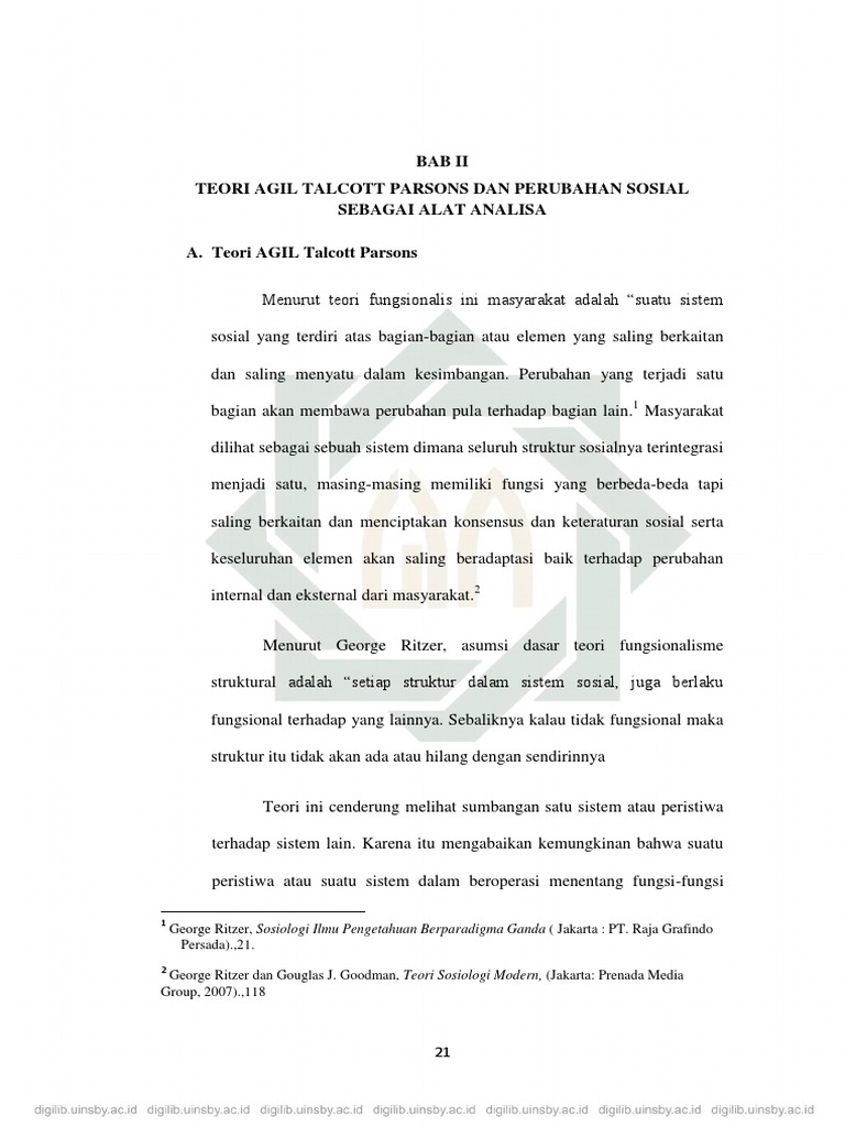 Teori Talcot Parson | PDF