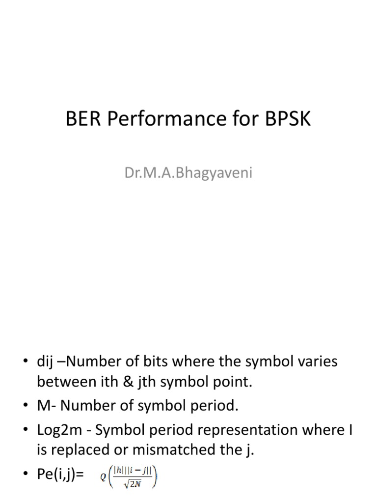 BPSK BER Performance Analysis | PDF | Teaching Methods & Materials